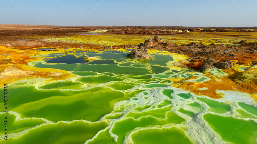 Dallol, a terrestrial hydrothermal system at a cinder cone volcano in ...