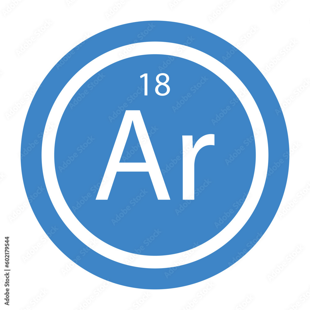 Argon Ar chemical element icon. The chemical element of the periodic ...