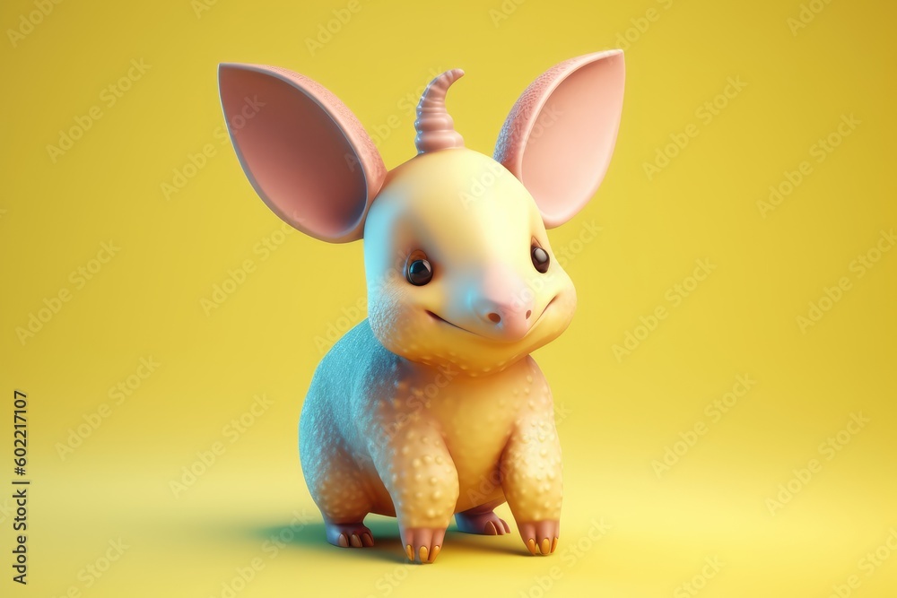 Cute kawaii aardvark or Orycteropus cartoon character, burrowing ...