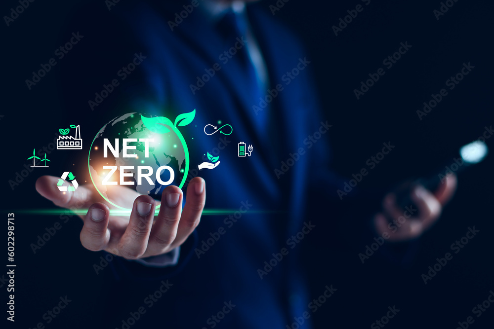 Net zero by 2050. Carbon neutral. Net zero greenhouse gas emissions ...