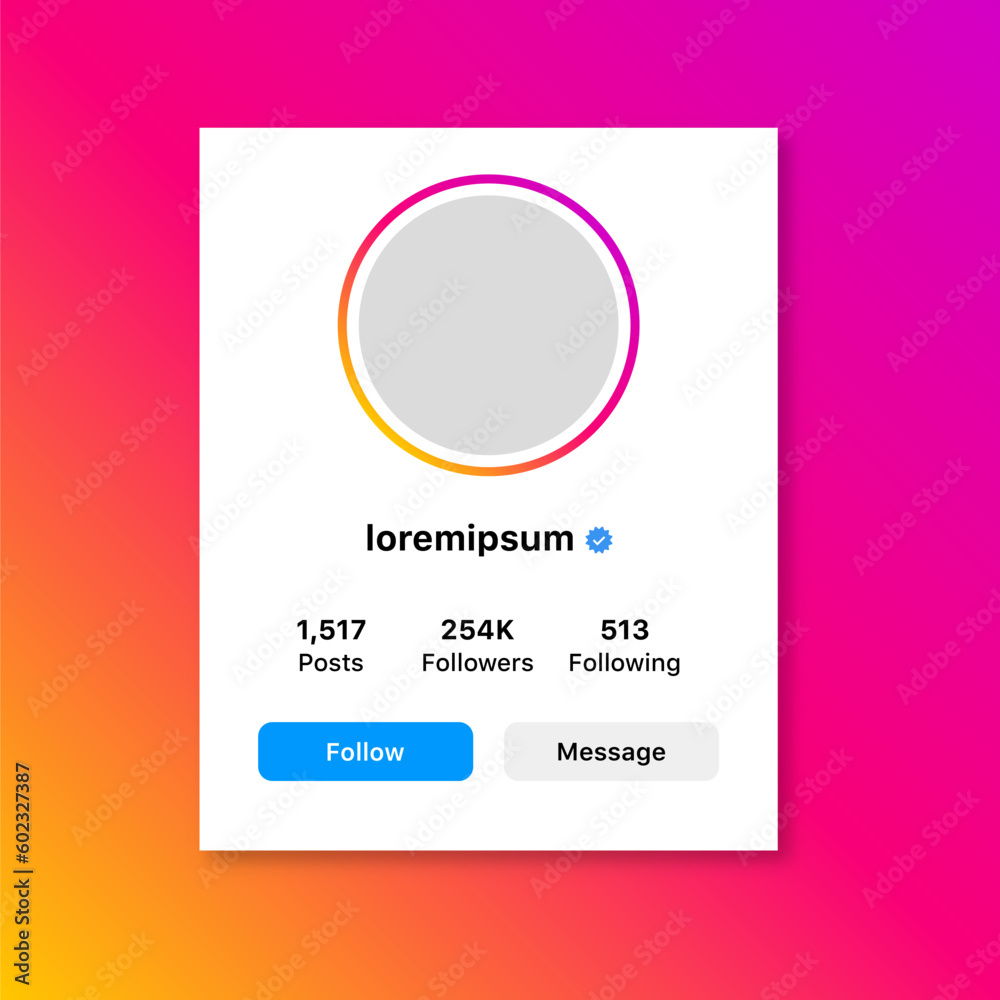 Instagram profile information template. instagram account promotion ...
