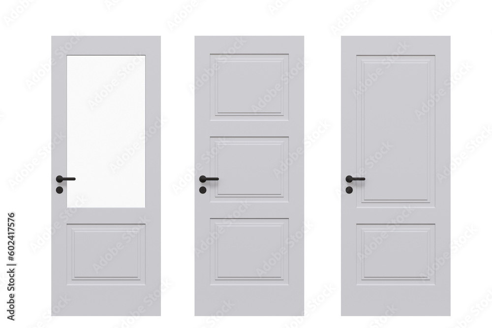 interior doors isolate on a transparent background, interior furniture ...