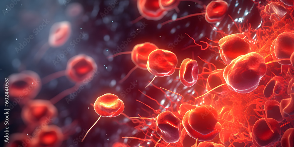 Under the microscope- background for scientific medical concept - wound ...