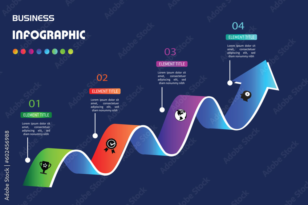 Infographic design template with step structure up arrow Stock Vector ...