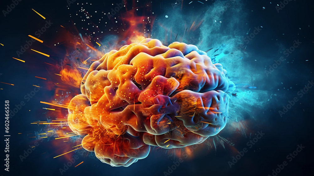 human brain exploding with creativity thanks to artificial intelligence ...