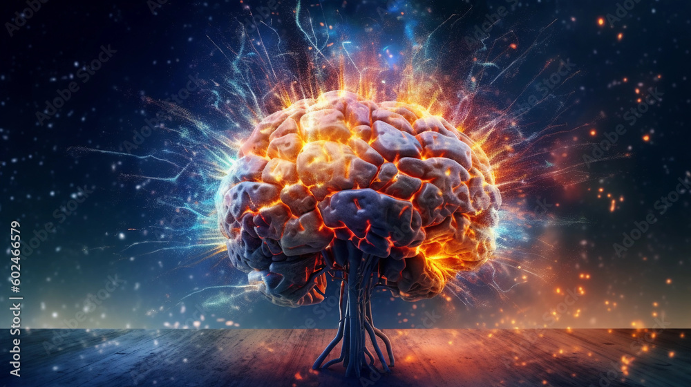 human brain exploding with creativity thanks to artificial intelligence ...