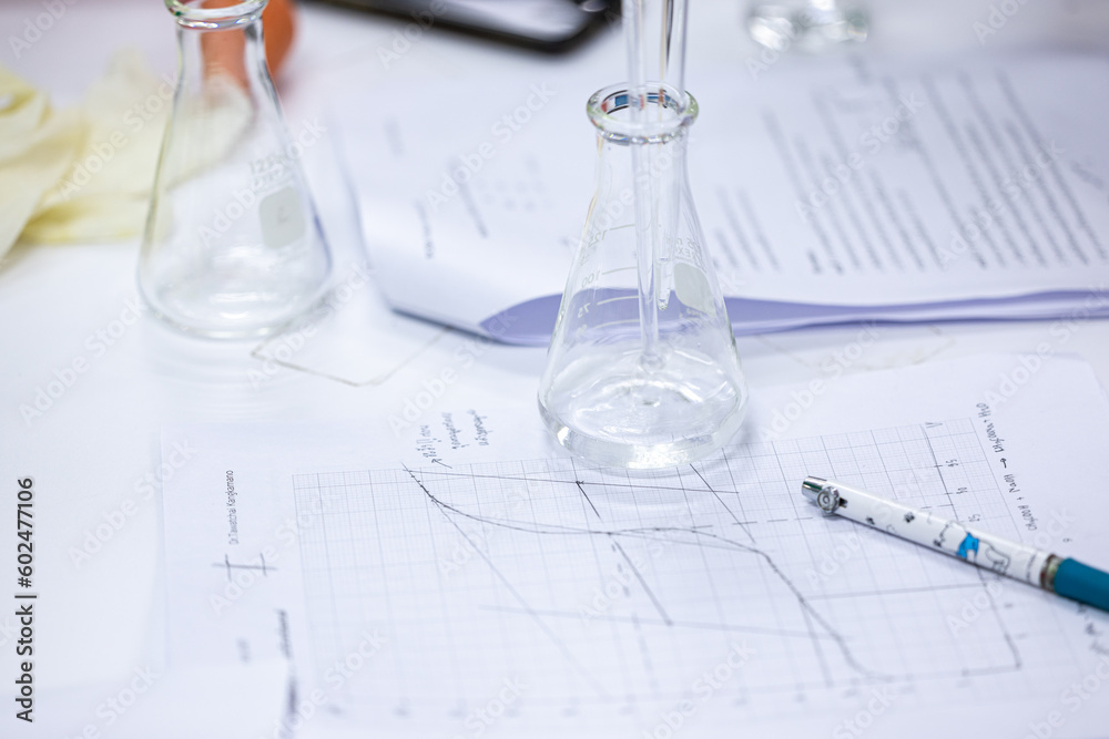 Acid-base reaction titration in Laboratory. Stock Photo | Adobe Stock