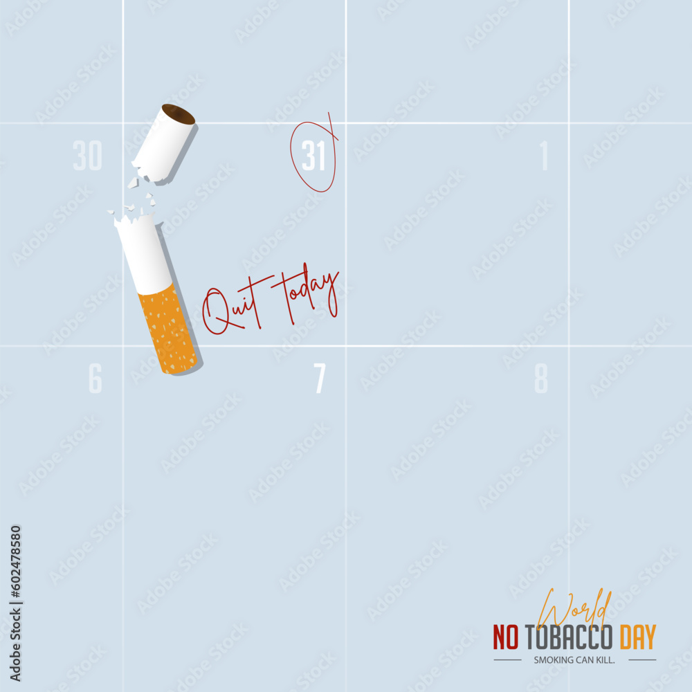 Vetor May 31st World No Tobacco Day banner. No Smoking Day awareness ...