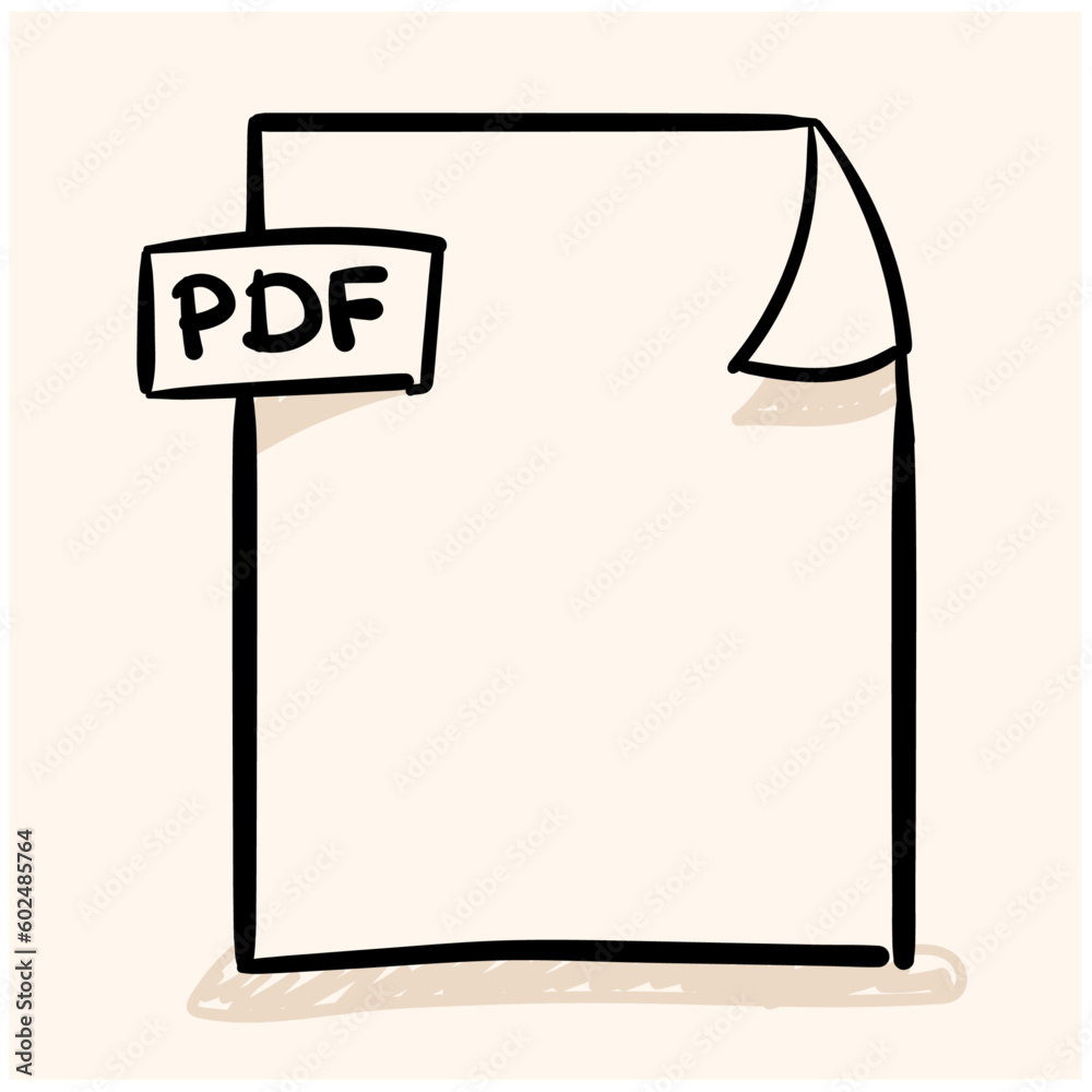 pdf file doodle drawing hand drawing Stock Vector | Adobe Stock