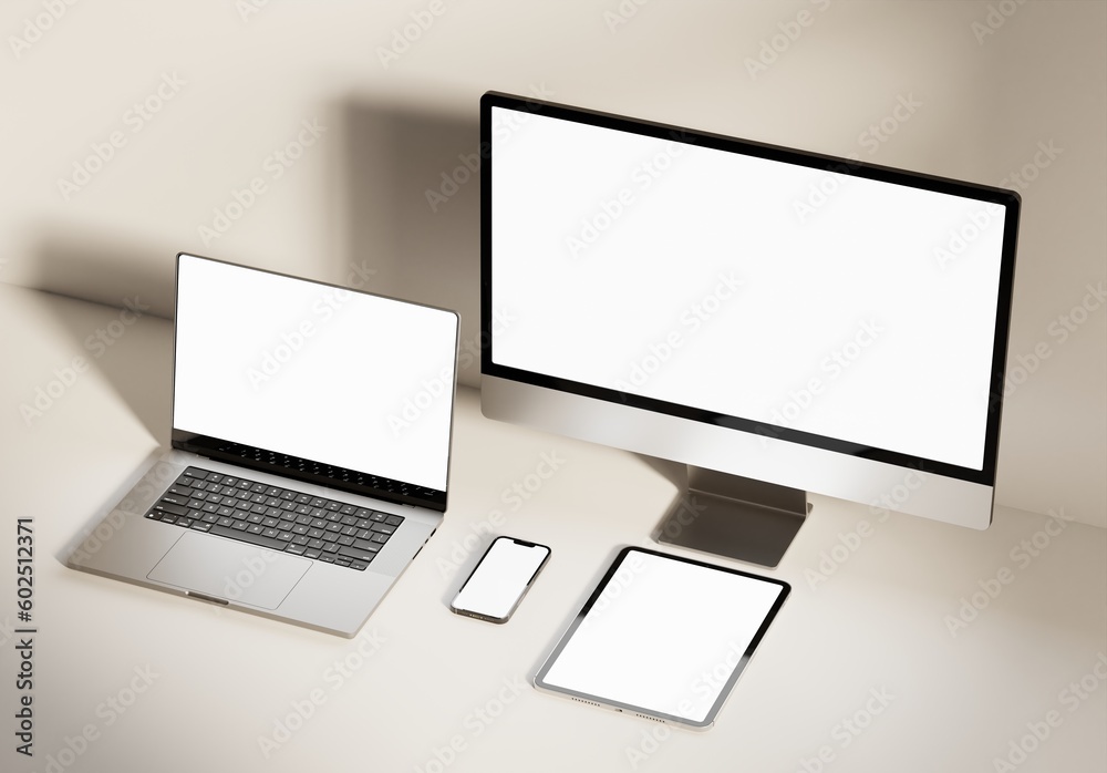 Responsive Web Design and website Mockup, Devices Mock up, Smartphone desktop tablet laptop ...
