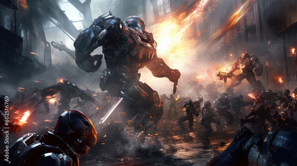 Futuristic Cyborg Battle: An Epic Hyper-Realistic Scene Generative AI ...