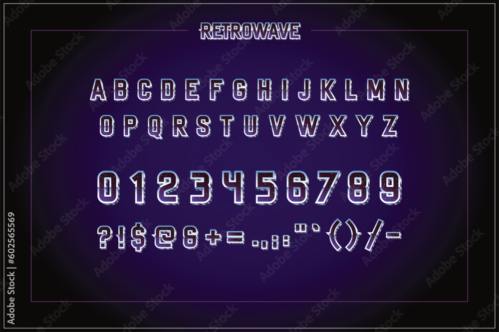 80's - 90's Retro Futurism Sci-Fi Font. Alphabet. Vector. Retro wave ...