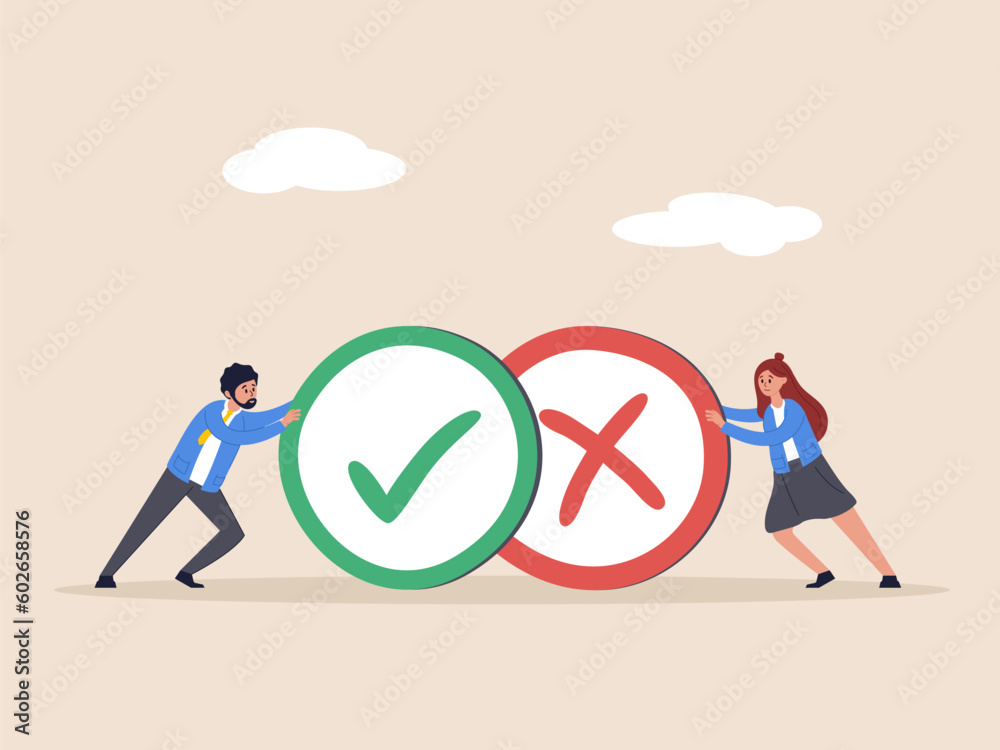 Do and dont concept. Pros and cons, negative vs positive, comparison or ...