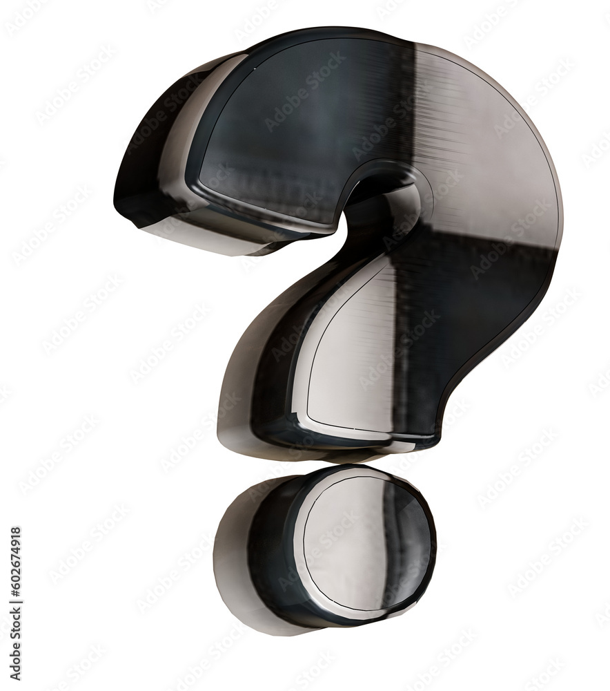 Question mark, black and white upholstered, 3d question mark in ...