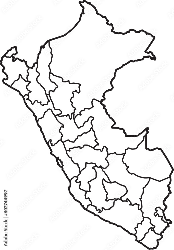 Mapa político y geográfico del peru Stock Vector | Adobe Stock
