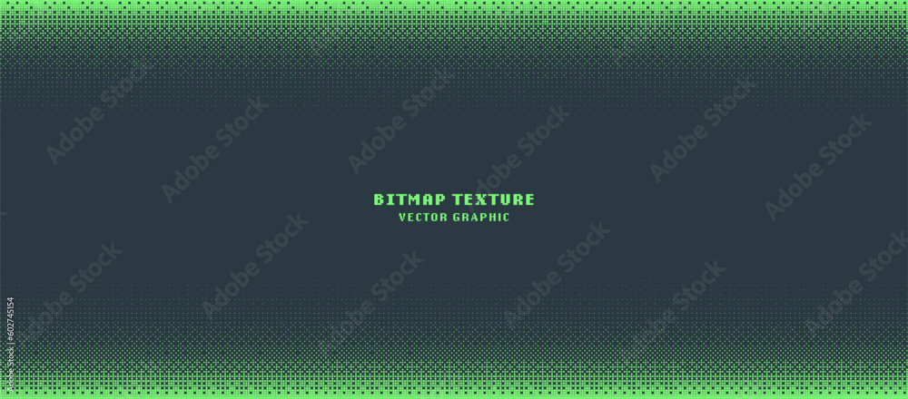 Dither Pattern Bitmap Texture Border Gradient Vector Wide Abstract Background. Glitch Screen ...