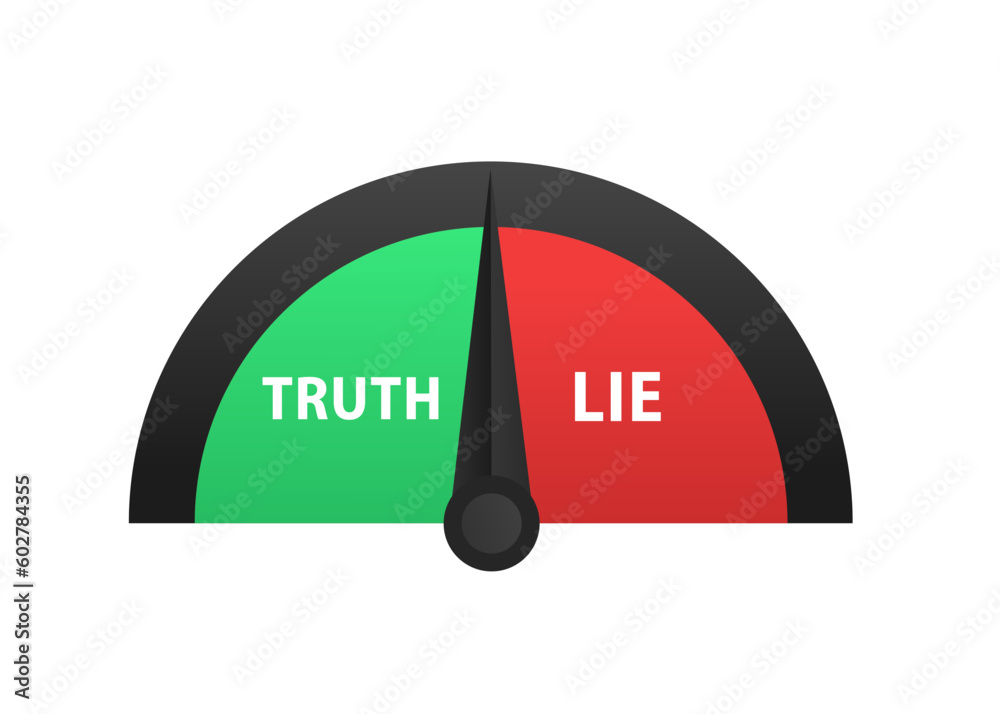 Truth and lie indicator for concept design. Lie detector gauge icon ...