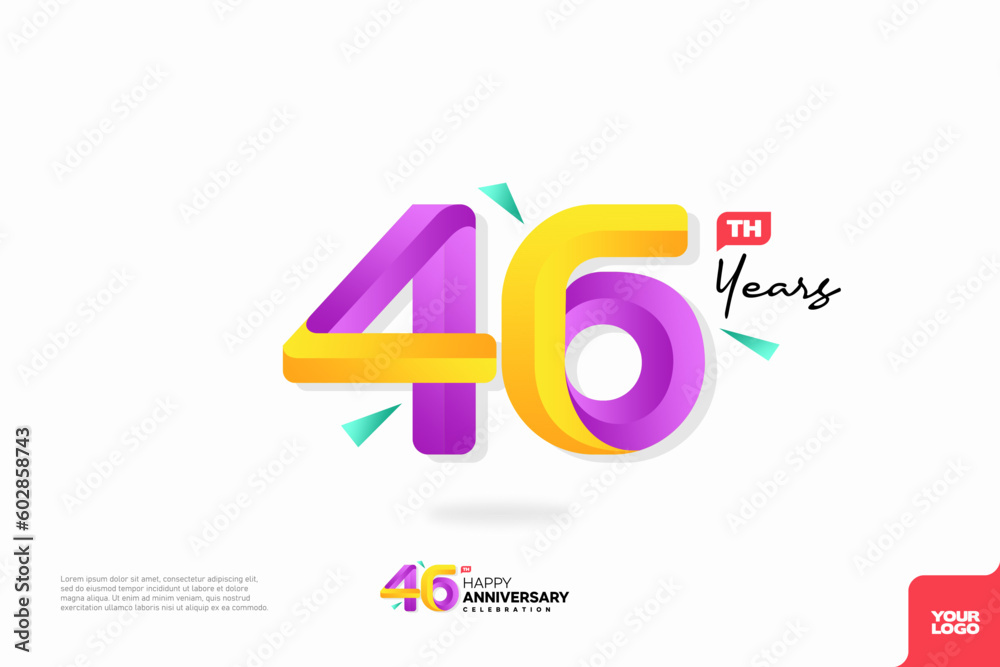 Number 46 logo icon design, 46th birthday logo number, anniversary 46 ...