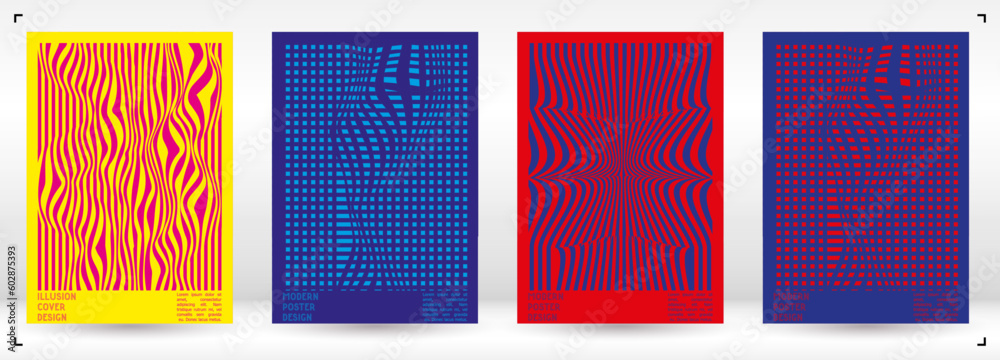 Geometrical Poster Design with Optical Illusion Effect. Modern ...