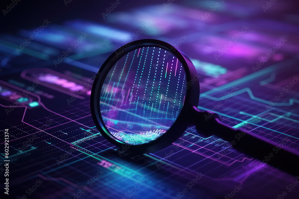 Data analysis, search engine optimization or SEO. magnifier, charts ... Data analysis, search engine optimization or SEO. magnifier, charts ...