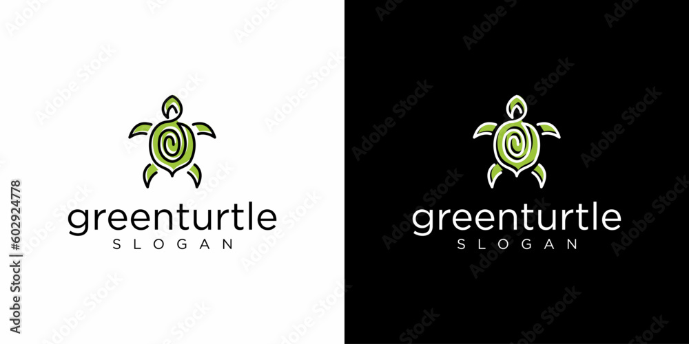 green turtle logo design. vector EPS 10. Stock Vector | Adobe Stock