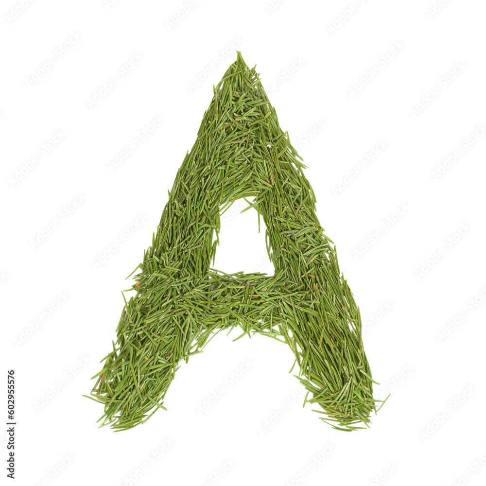 Letter A green font alphabet A-Z letter image in PNG isolated on ...