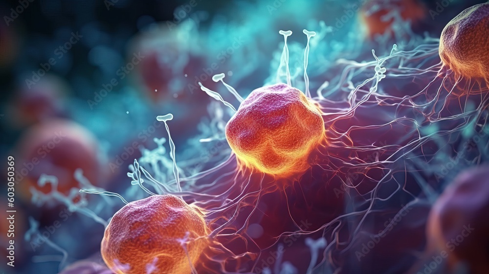 Uncontrolled Growth of Cancer Cells and their division under microscope ...