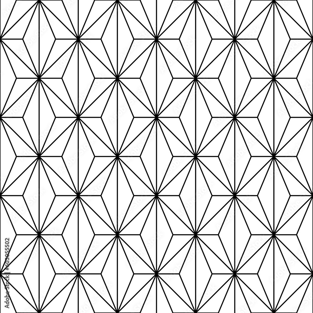 Seamless surface pattern design with asanoha ornament. Interlocking ...