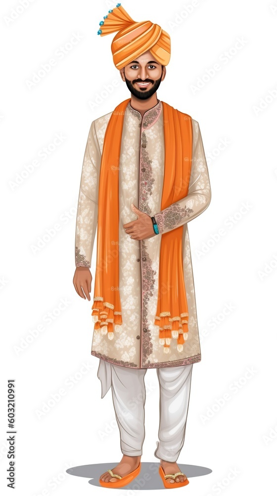 indian wedding groom cartoon caricature Stock Illustration | Adobe Stock