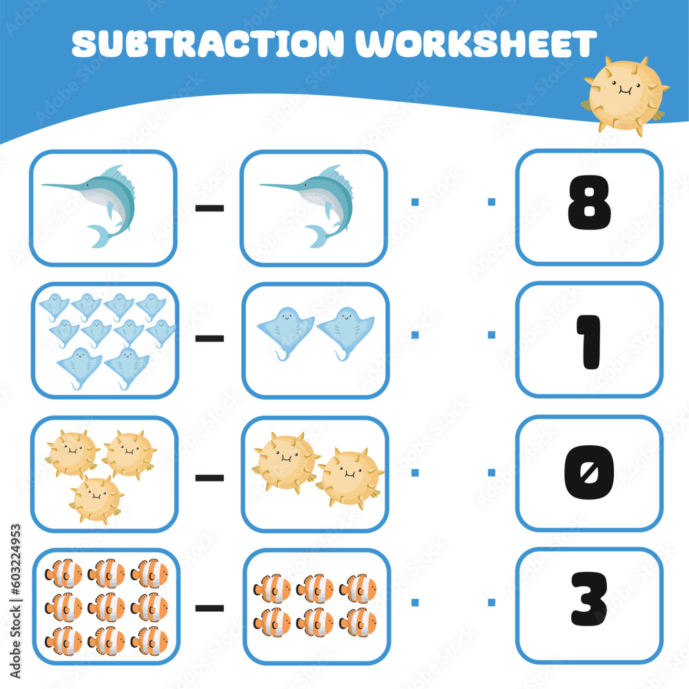 Mathematic counting worksheet. Math activity, count and match the ...
