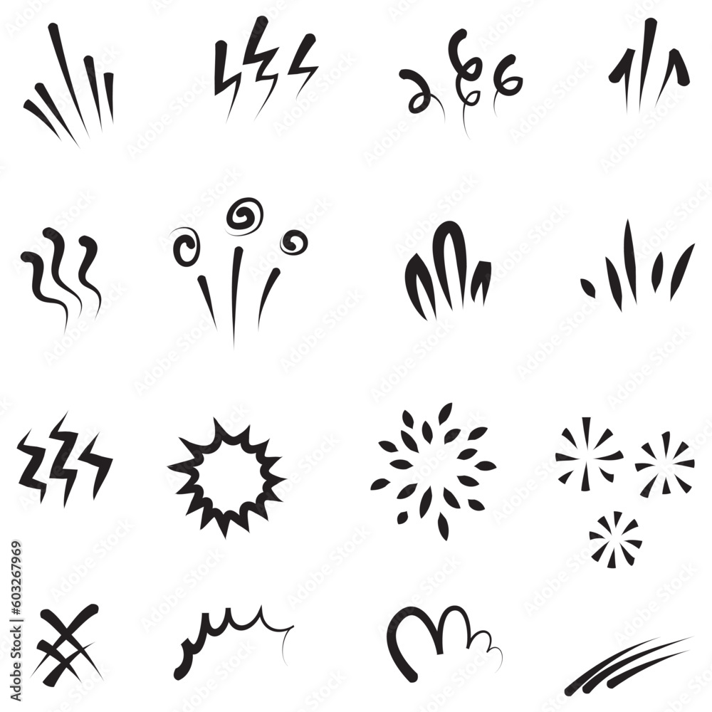 Image vectorielle Stock Vector set of hand-drawn cartoony expression ...