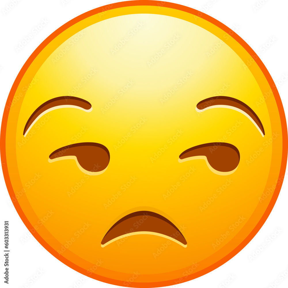 Top quality emoticon. Unamused emoji. Meh emoticon, dissatisfied yellow ...