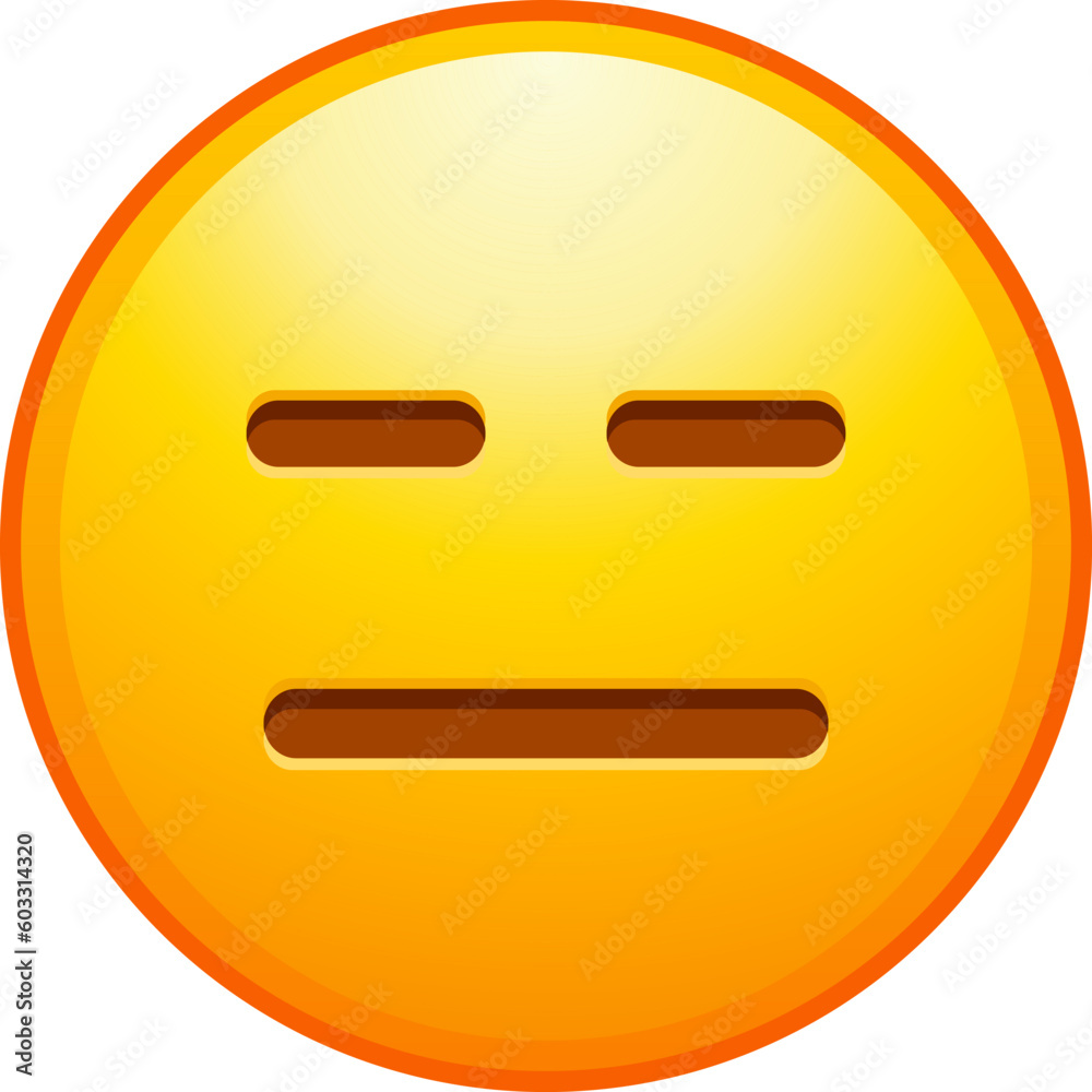 Top quality emoticon. Expressionless emoji. Straight face, emoticon ...
