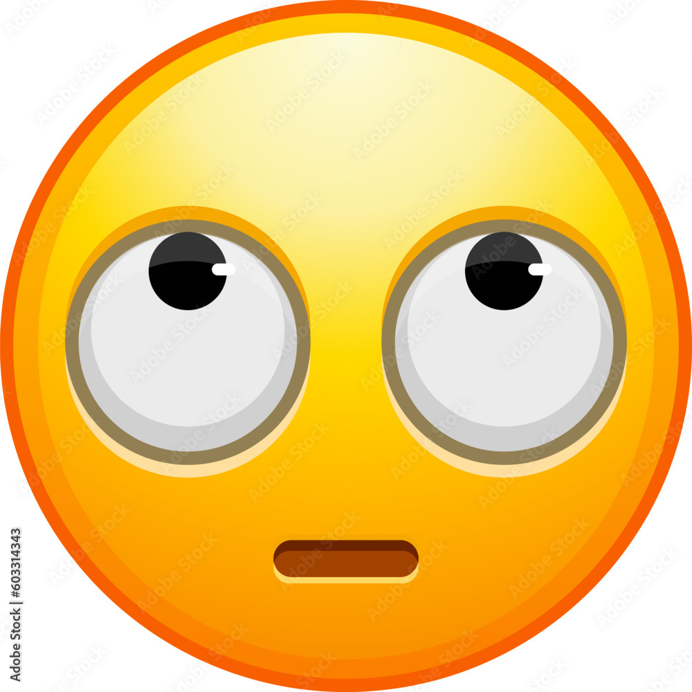 Top quality emoticon. Flushed emoji. Embarrassed emoticon with big eyes ...