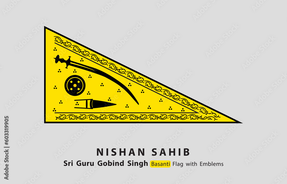 Basanti Flag of Guru Gobind Singh Ji, Sikhism Nishan Sahib, Sikh Flag ...