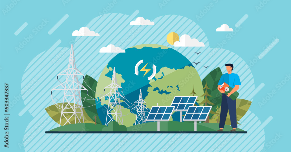 Eco friendly, sustainable, renewable and alternative energy. Smart grid ...