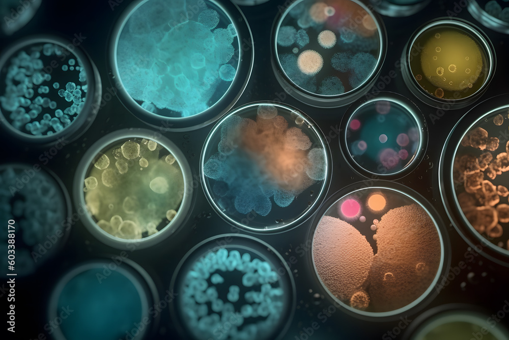 Generative AI illustration of bacterial and viral pathogens in various ...