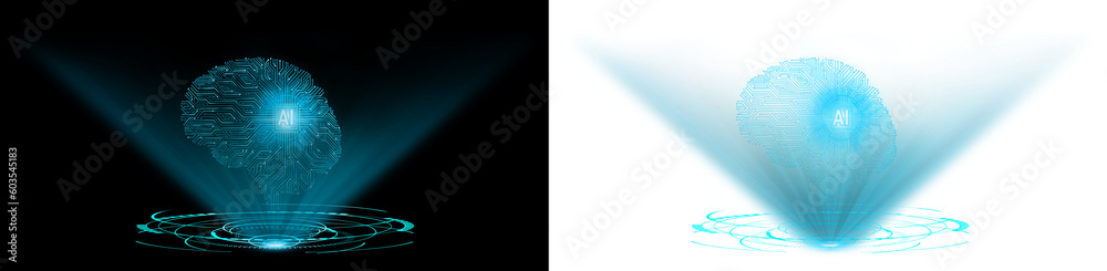 Ilustración de Stock Artificial intelligence (AI), machine learning, neural networks, human ...