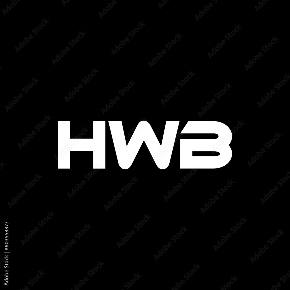 HWB letter logo design with black background in illustrator, vector ...