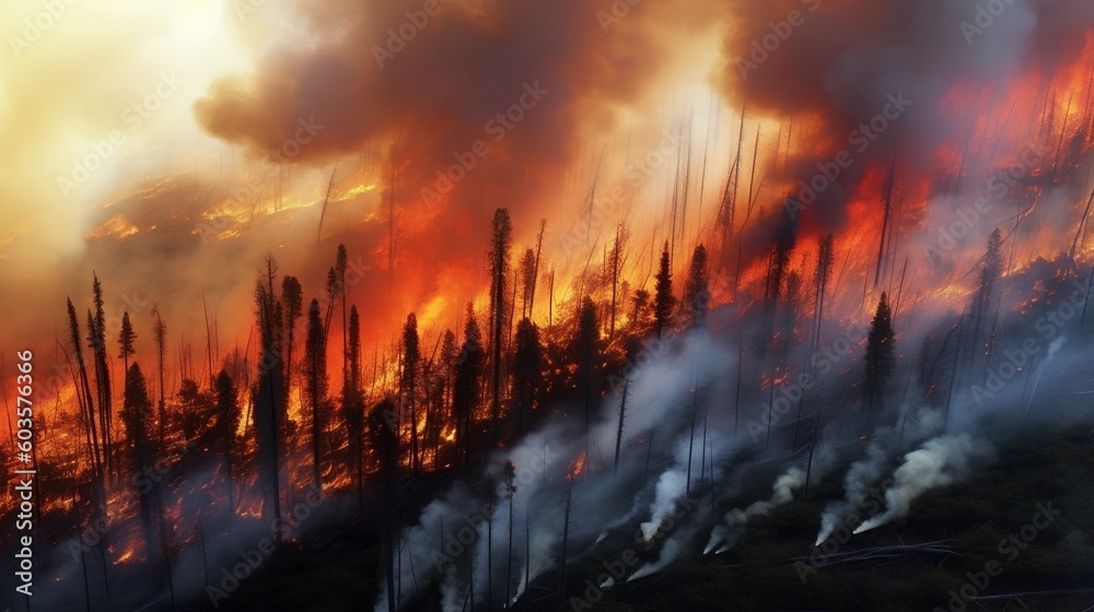 Devastating phenomenon of wildfires. The power and destructive nature ...