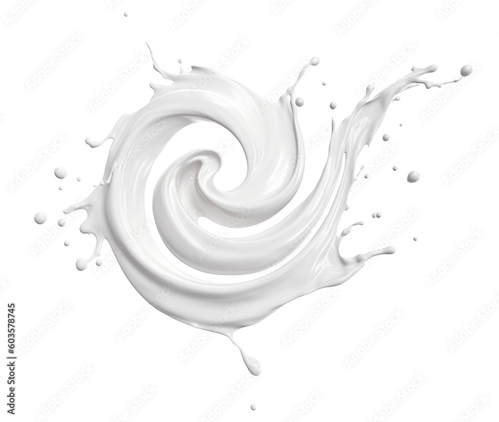 Milk swirl splash. Ai. Cutout on transparent Stock Illustration | Adobe ...