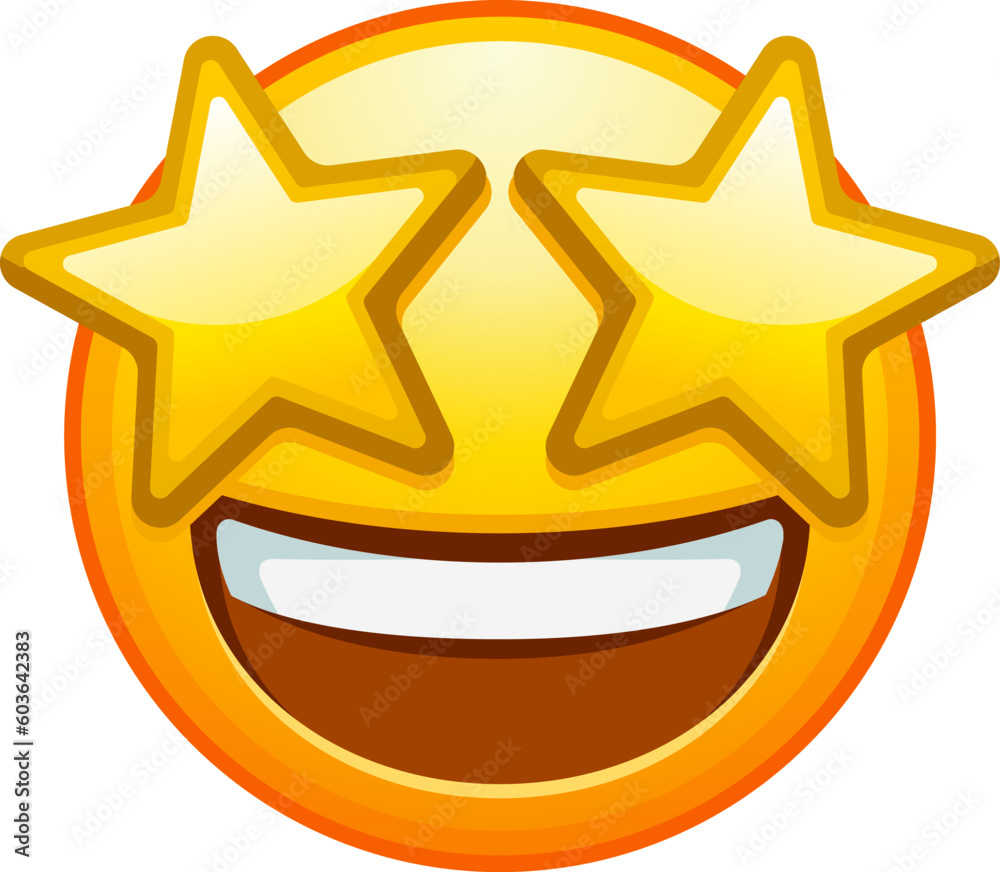 Vector de Stock Top quality emoticon. Starry eyed emoji. Excited ...