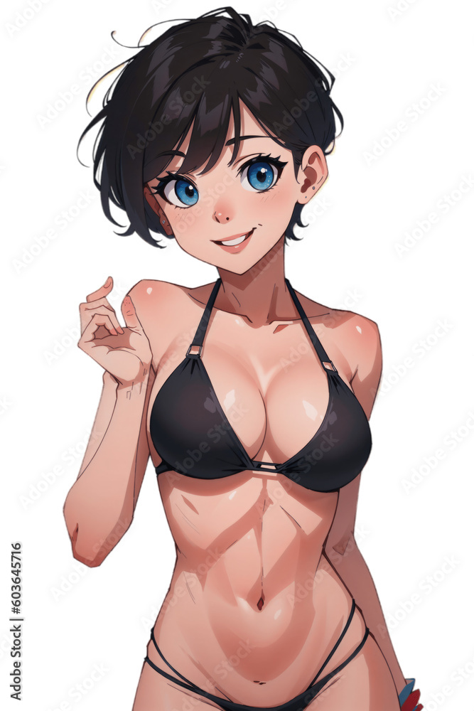 Cute Sexy Woman In Bikini Swimsuit Illustration Png Isolated 5527