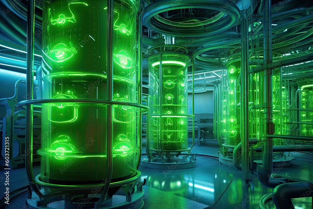 Ilustração bioenergy power plant: Automated systems monitor and ...