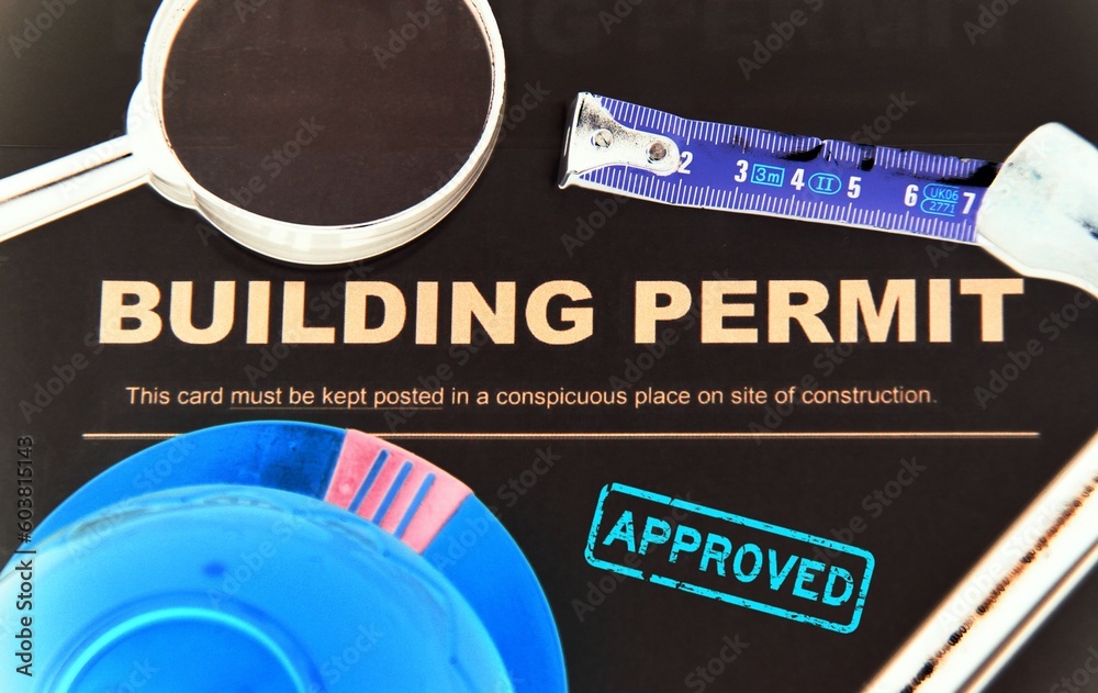 Building Permit concept with “approved” text . Permit about building ...