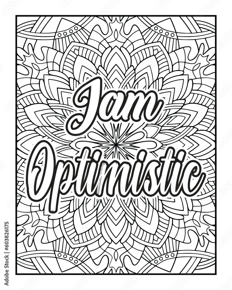 An Inspirational word Coloring page for Positive Thinking and Self ...