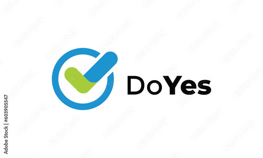 Logo vector circle checklist minimalist concept design poll vote check ...