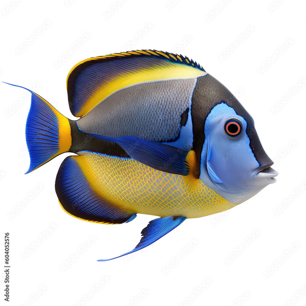 blue tang fish on a transparant background, PNG, Generative Ai Stock ...
