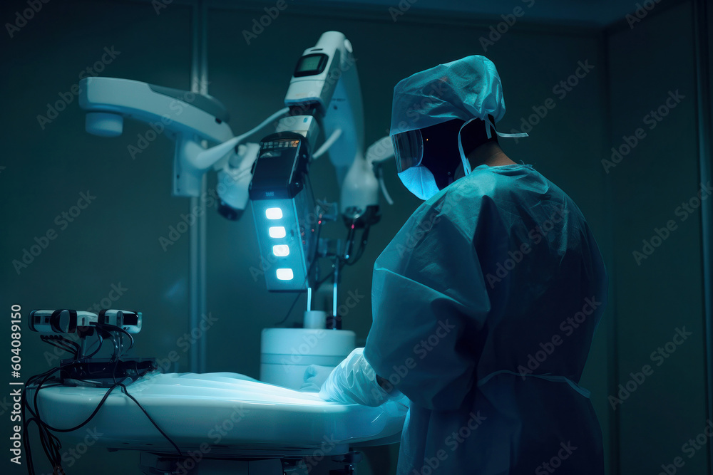 operating room. smart medical technology concept, advanced robotic ...