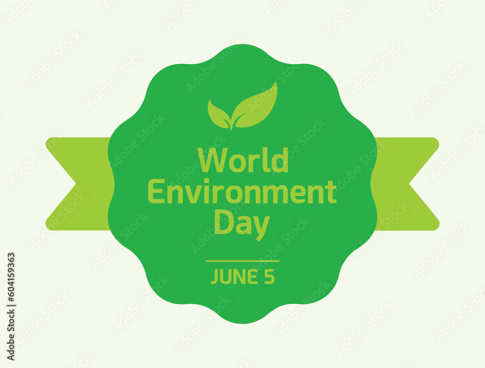 Vektor World environment day. june 5. Ecology, sustainability, bio, green ribon. Vector banner ...